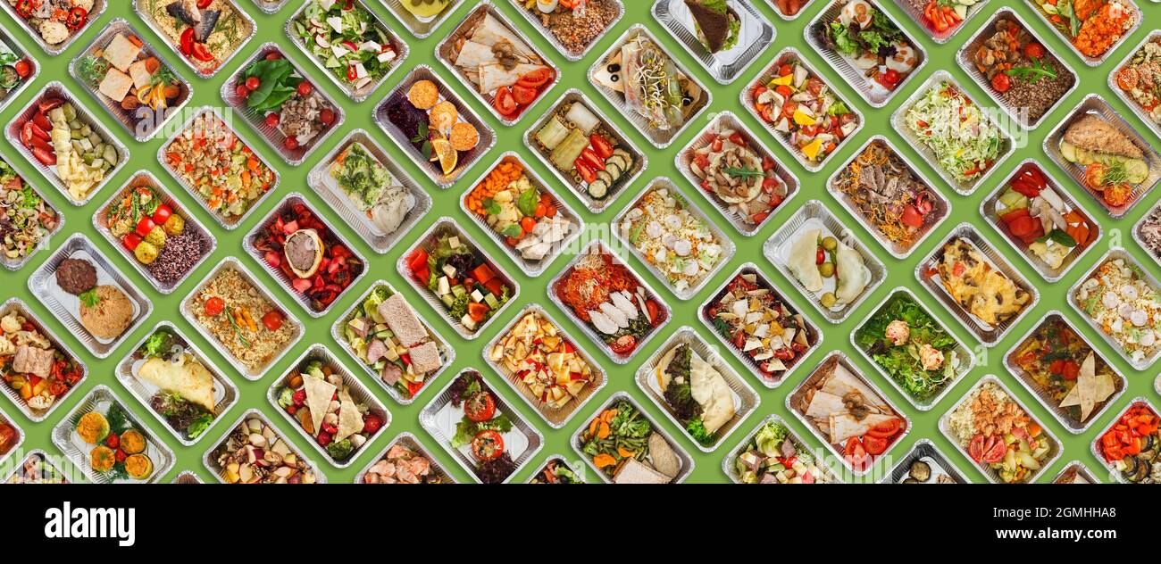 Creative Background For Healthy Eating Concept With Tasty Food In Foil ...