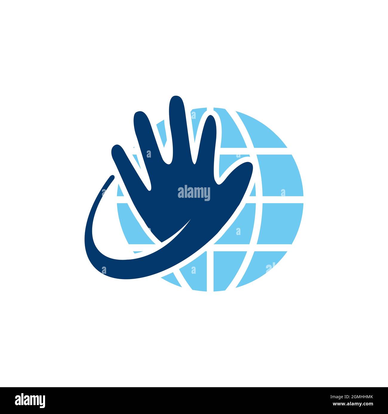 Blue sign handshake symbol icon hi-res stock photography and images - Alamy