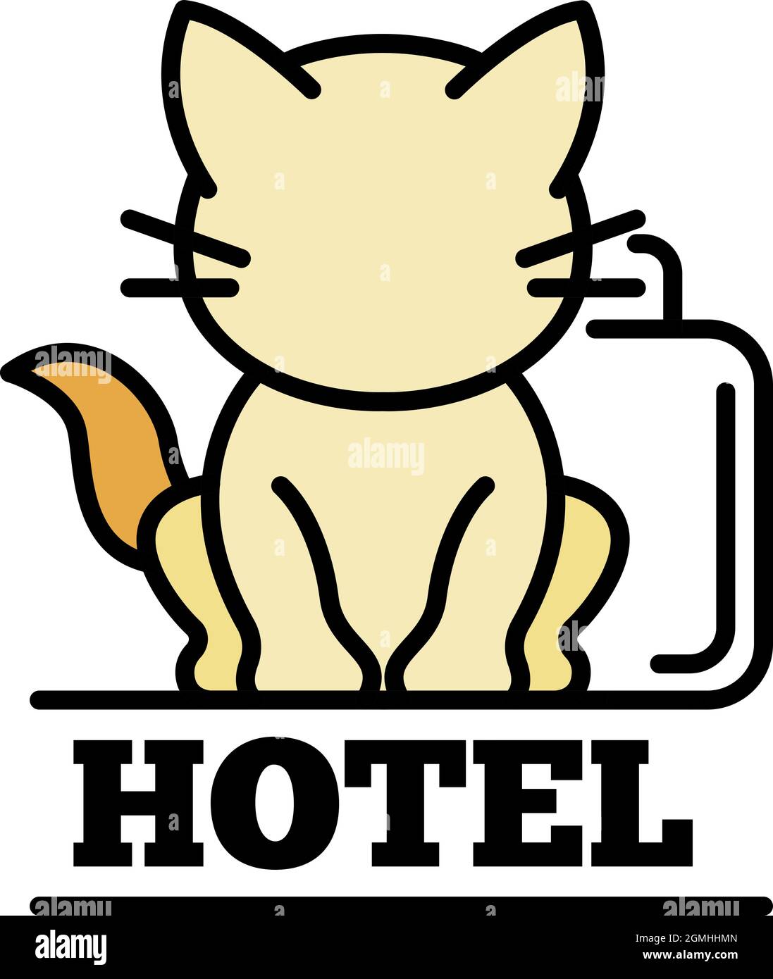 Cat hotel logo. Outline cat hotel vector logo color flat isolated Stock ...