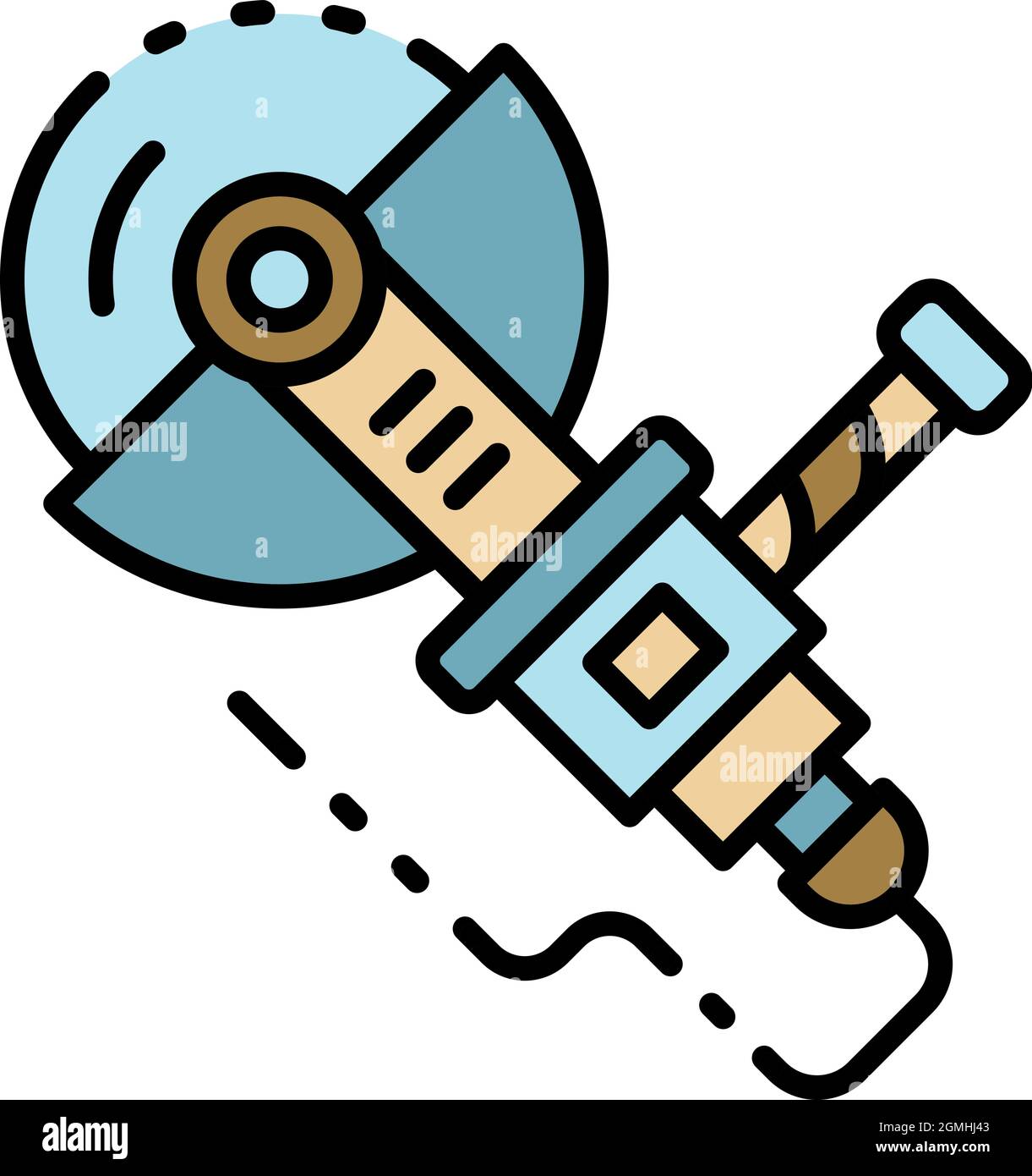 Big angle grinder icon. Outline big angle grinder vector icon color flat isolated Stock Vector ...