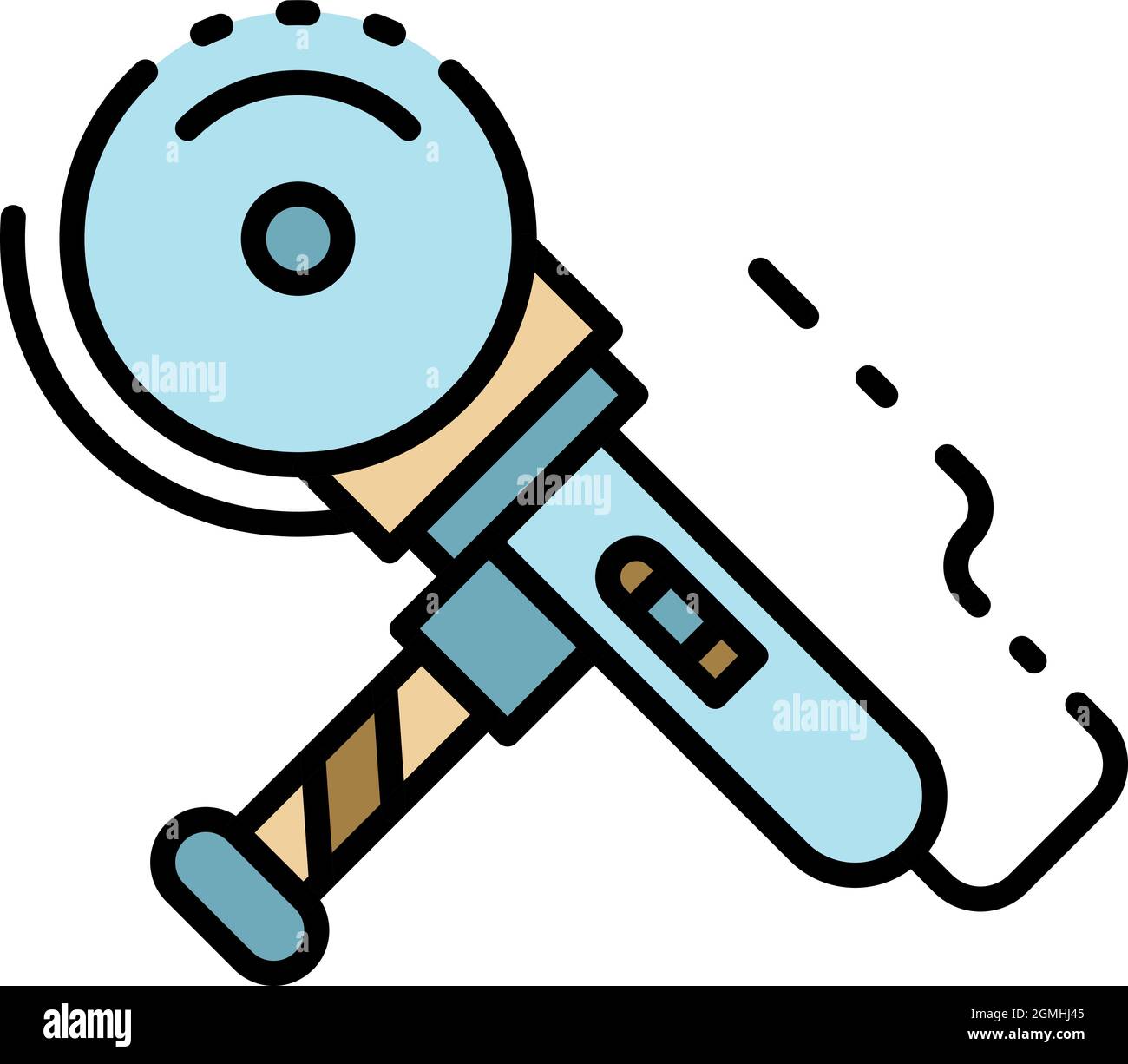 Cut angle grinder icon. Outline cut angle grinder vector icon color ...