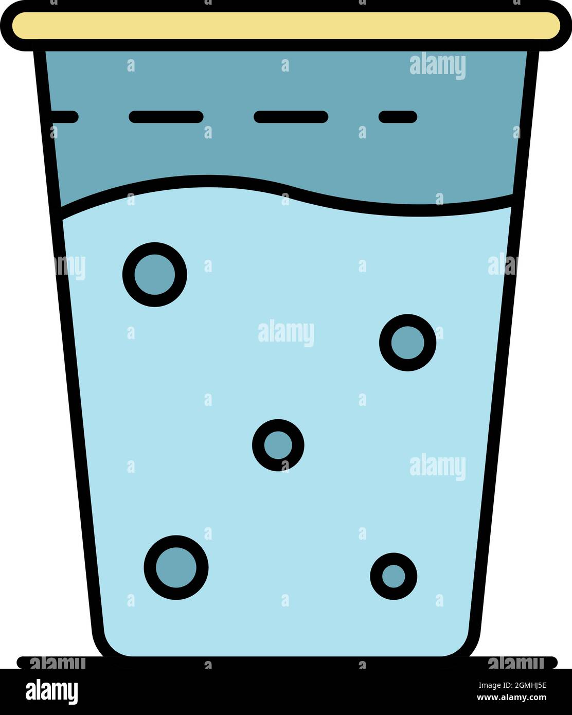 Water plastic glass icon. Outline water plastic glass vector icon color ...