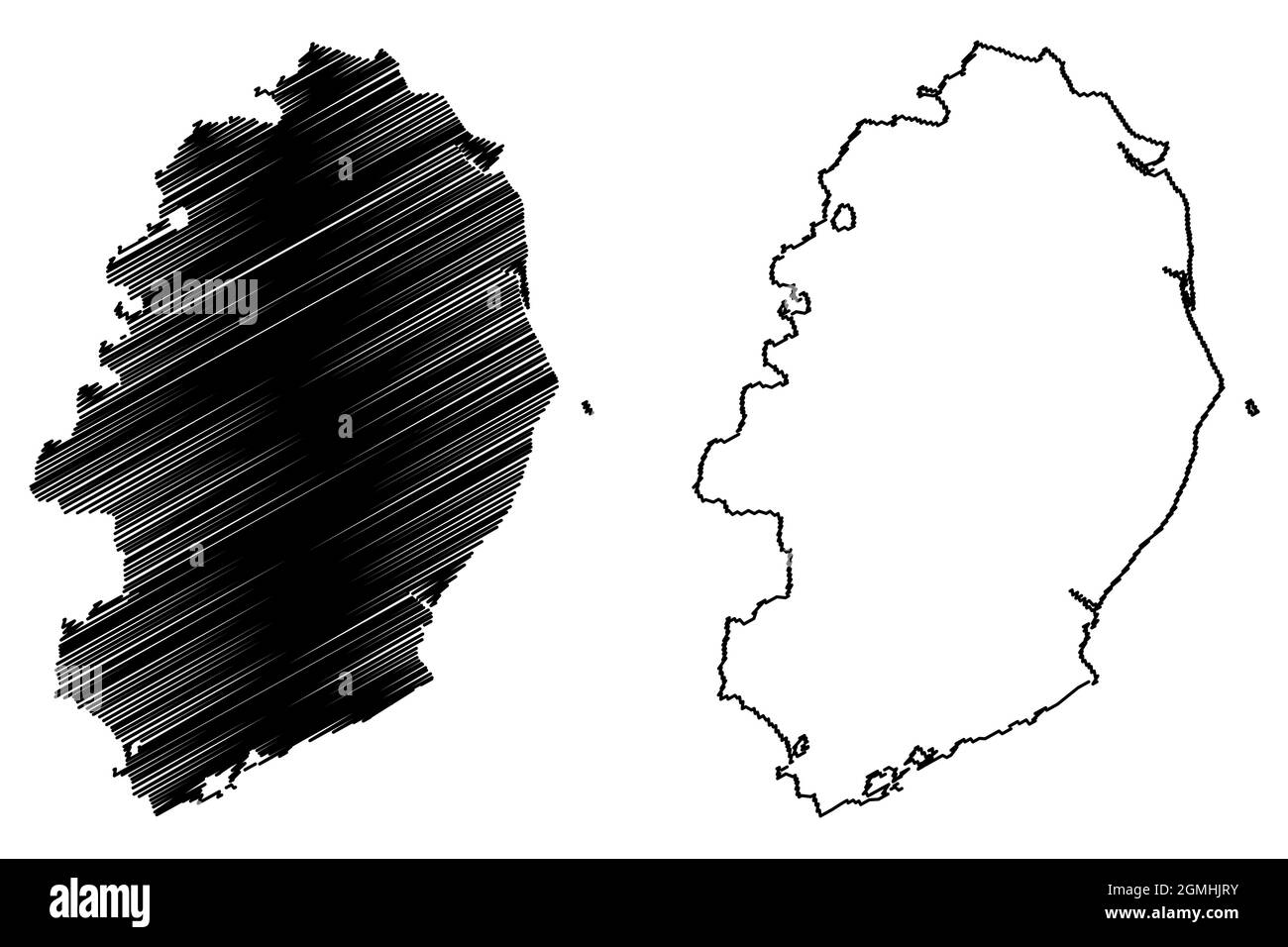 Bhavnagar district (Gujarat State, Republic of India) map vector ...