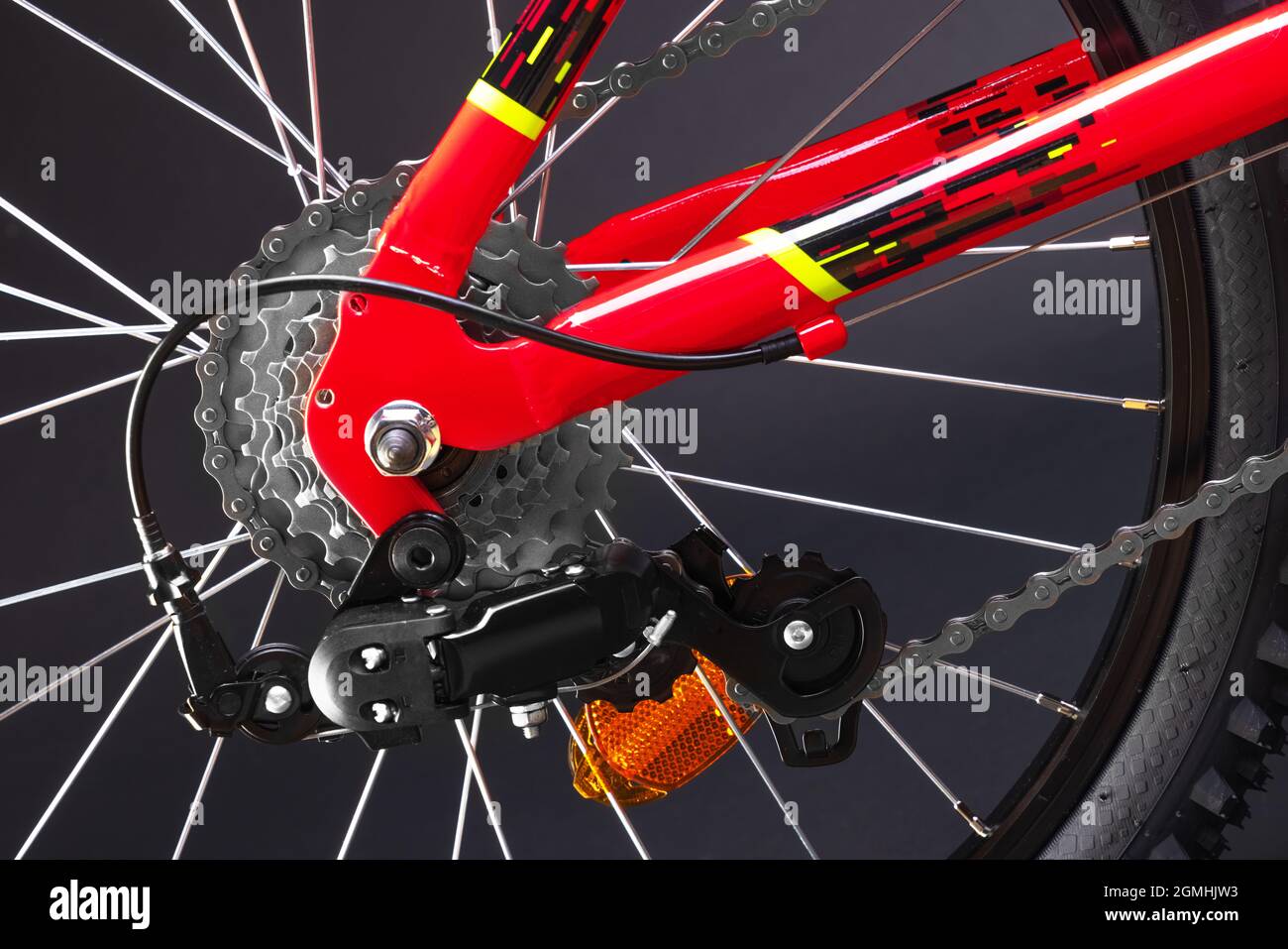 Red bicycle black background hi-res stock photography and images - Alamy