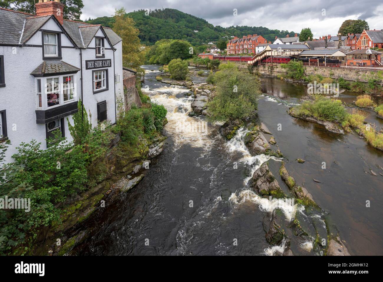 The whitewater falls on the river Dee at Llangollen Stock Photo - Alamy