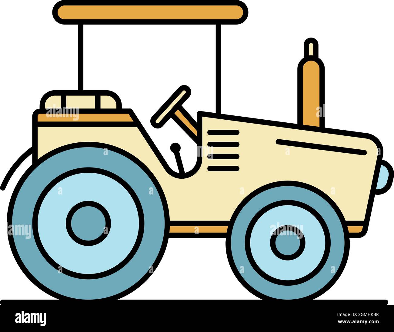 Modern tractor icon. Outline modern tractor vector icon color flat ...