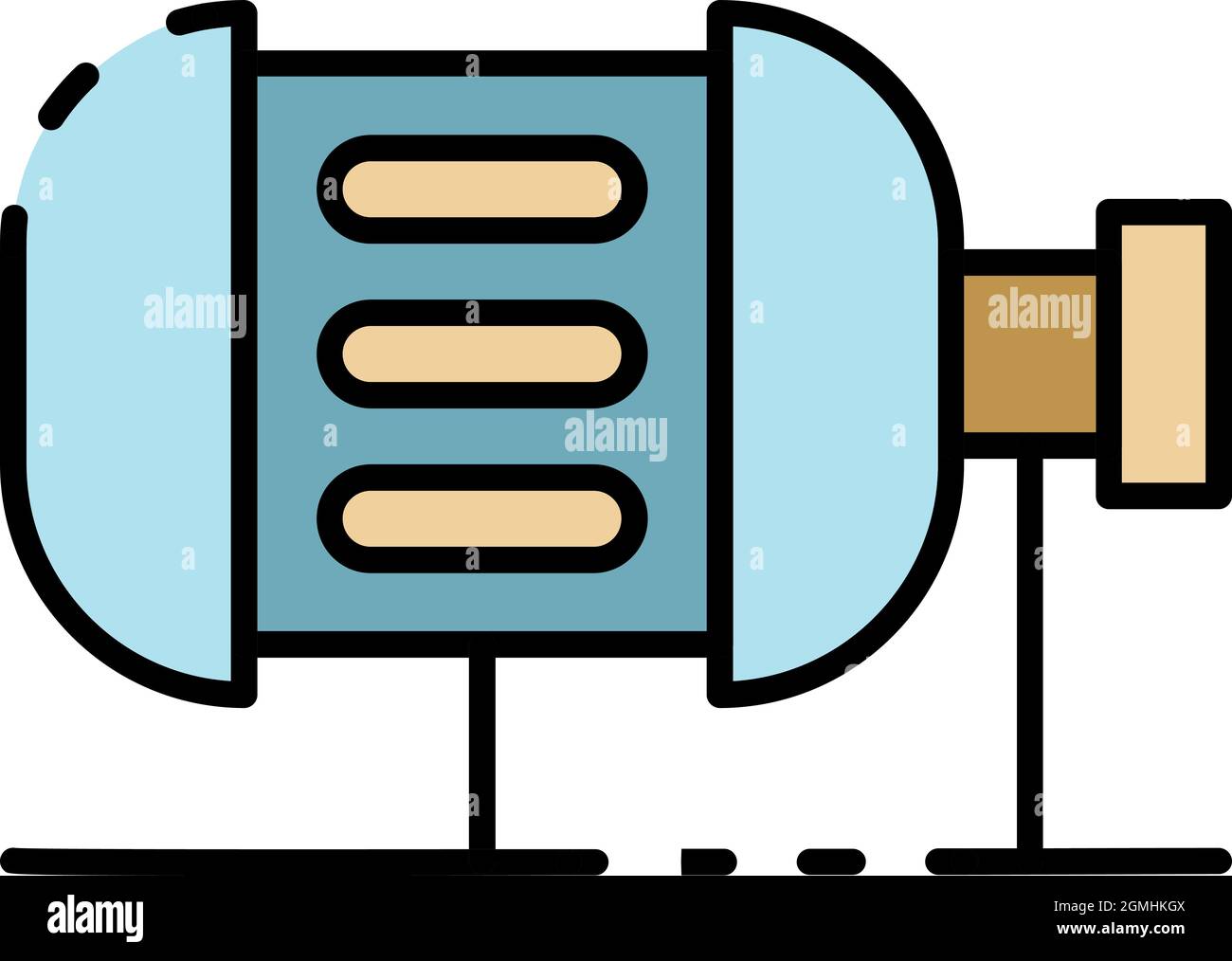 Irrigation motor icon. Outline irrigation motor vector icon color flat ...