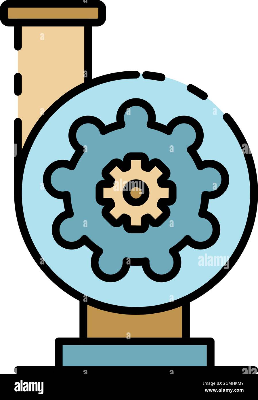 Irrigation pump icon. Outline irrigation pump vector icon color flat ...