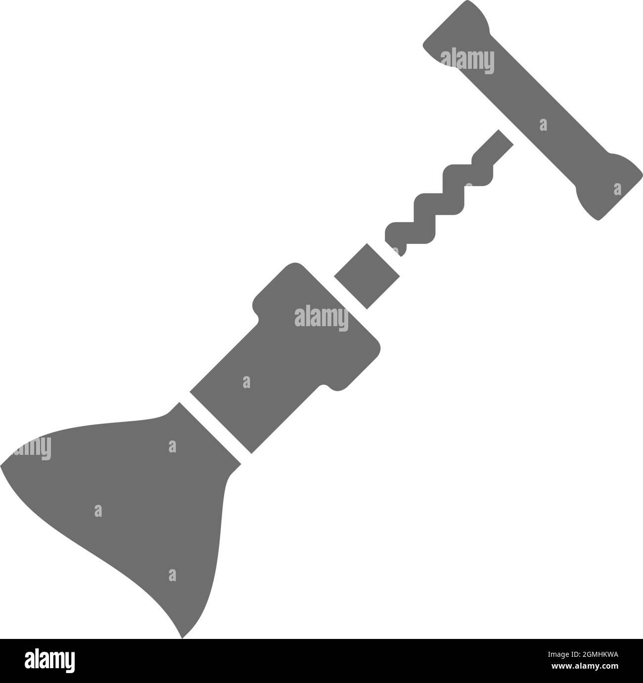 Vector bottle open with corkscrew grey icon Stock Vector Image & Art ...