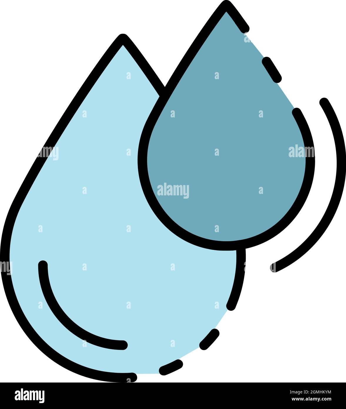 Water drop icon. Outline water drop vector icon color flat isolated ...