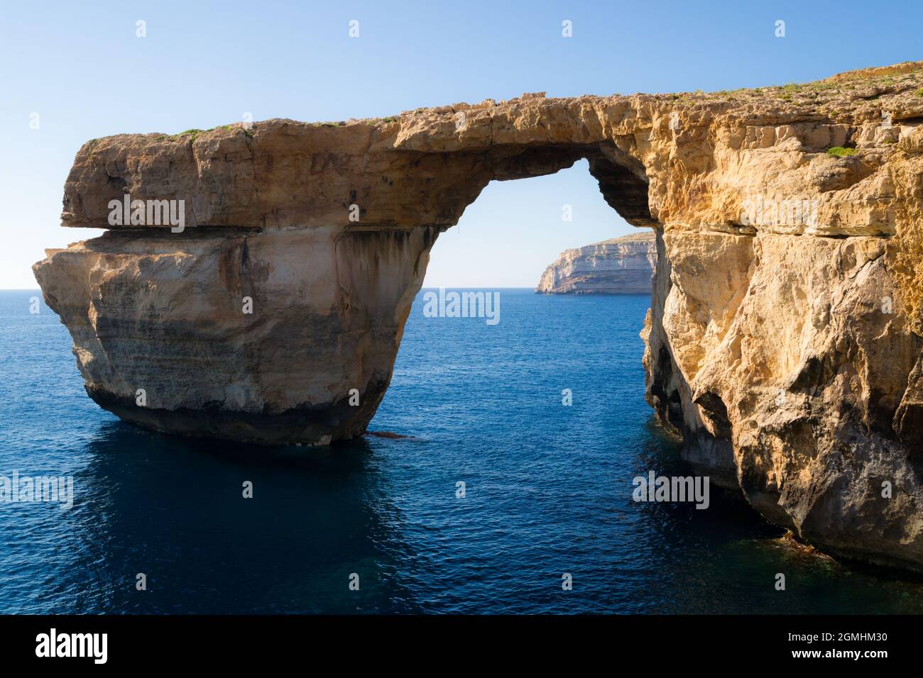 The Azure Window, a rock formation at the west coast of Gozo, one of ...