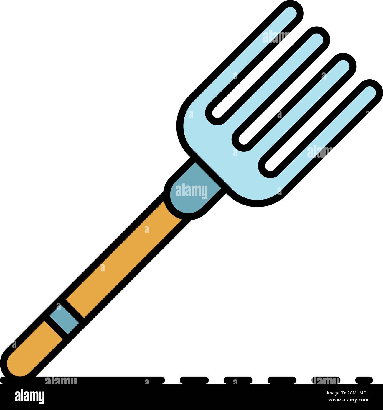 Hand fork icon. Outline hand fork vector icon color flat isolated Stock ...