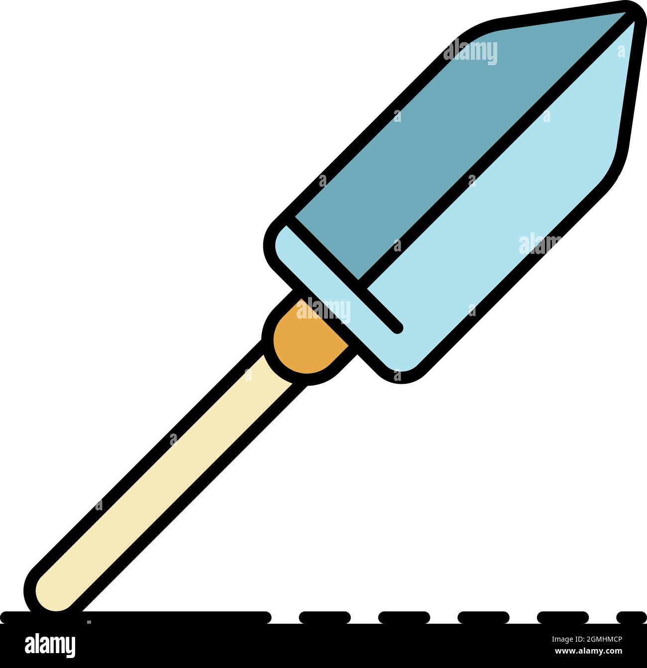 Hand spade icon. Outline hand spade vector icon color flat isolated ...