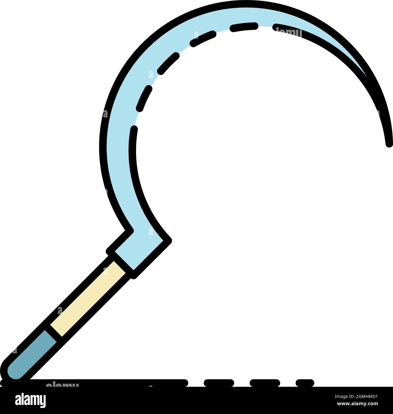 Sickle icon. Outline sickle vector icon color flat isolated Stock ...