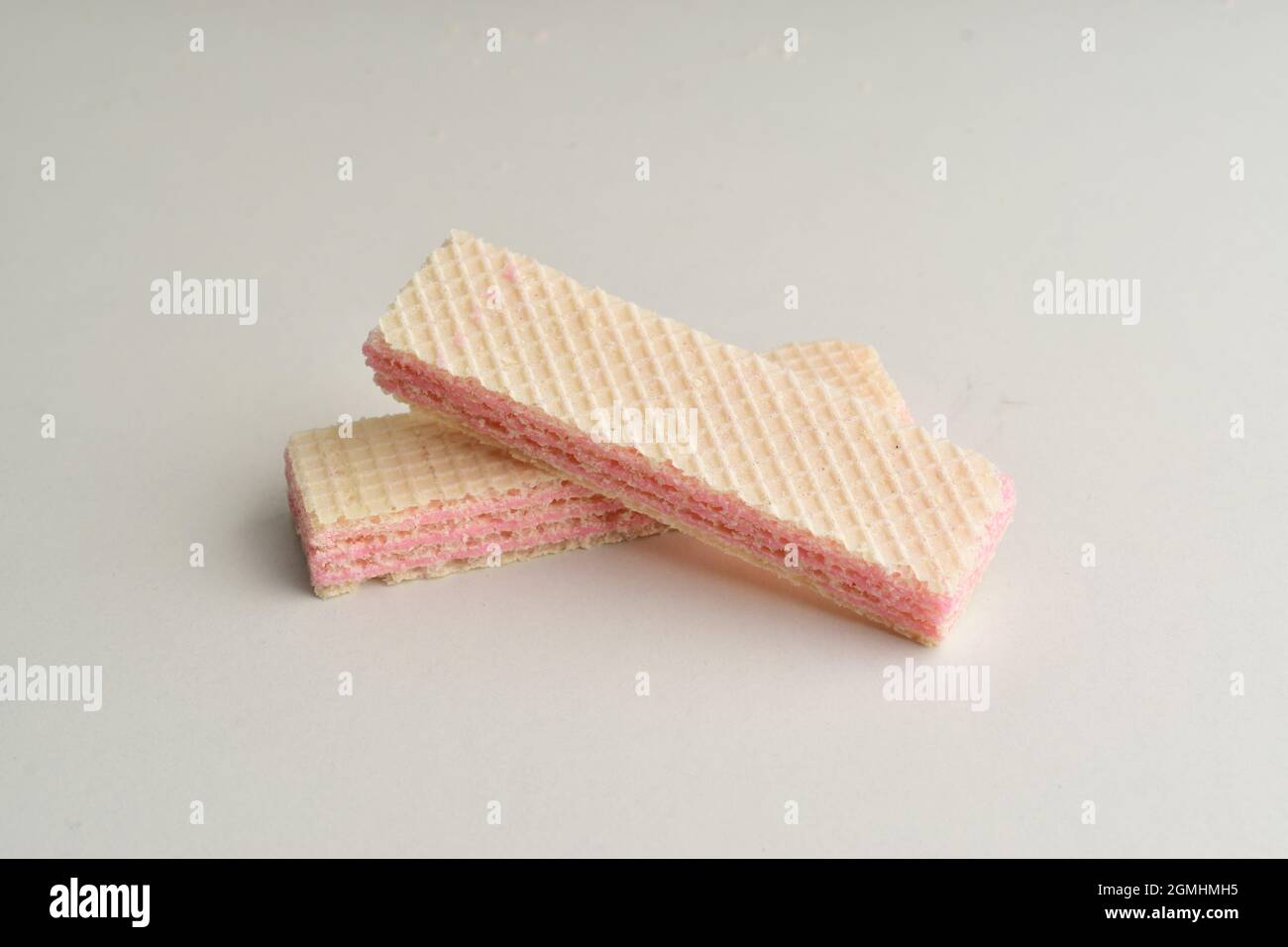 Pink wafer Isolated on White Background Stock Photo - Alamy