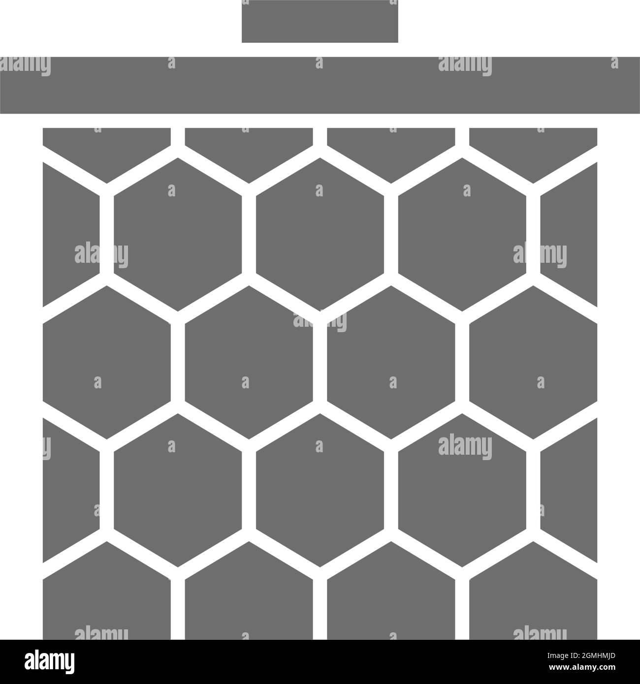 Honeycomb frame grey icon. Isolated on white background Stock Vector ...