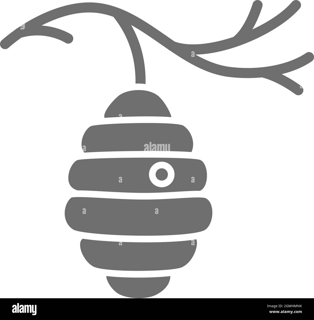 Wild bee hive on tree, beehive grey icon Stock Vector Image & Art - Alamy