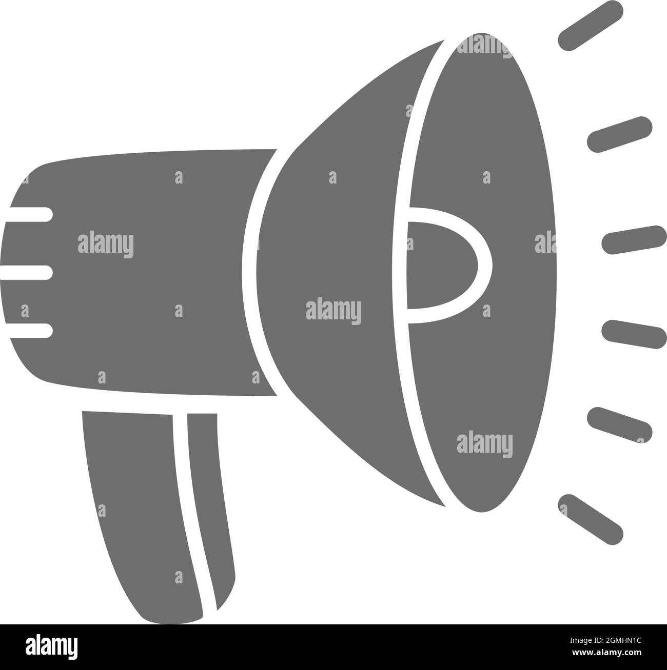 Loudspeaker, megaphone grey icon. Isolated on white background Stock ...