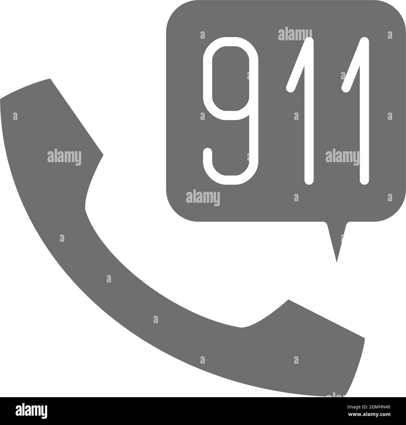 Emergency call to rescue service grey icon Stock Vector Image & Art - Alamy