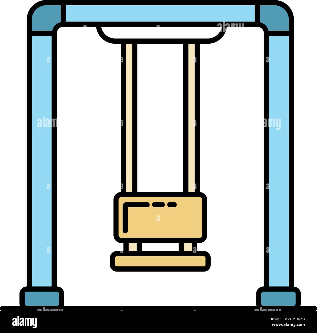 Kid swing icon. Outline kid swing vector icon color flat isolated Stock ...