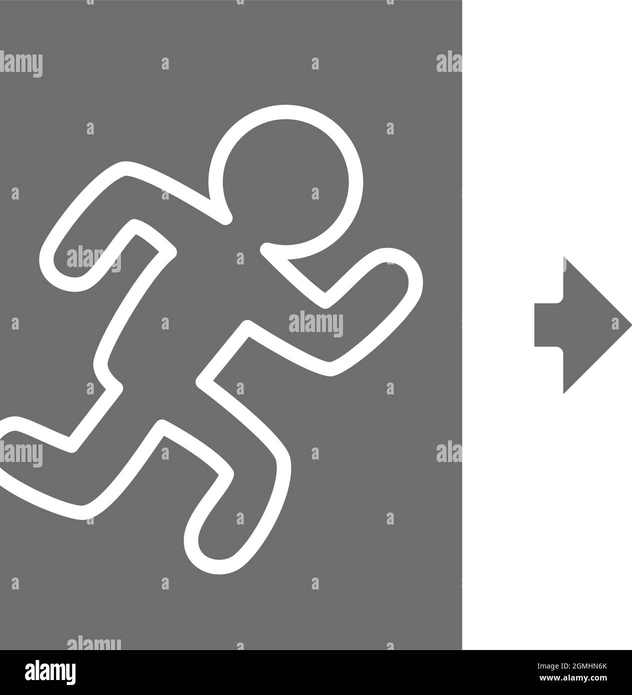 Emergency exit sign gray background Stock Vector Images - Alamy