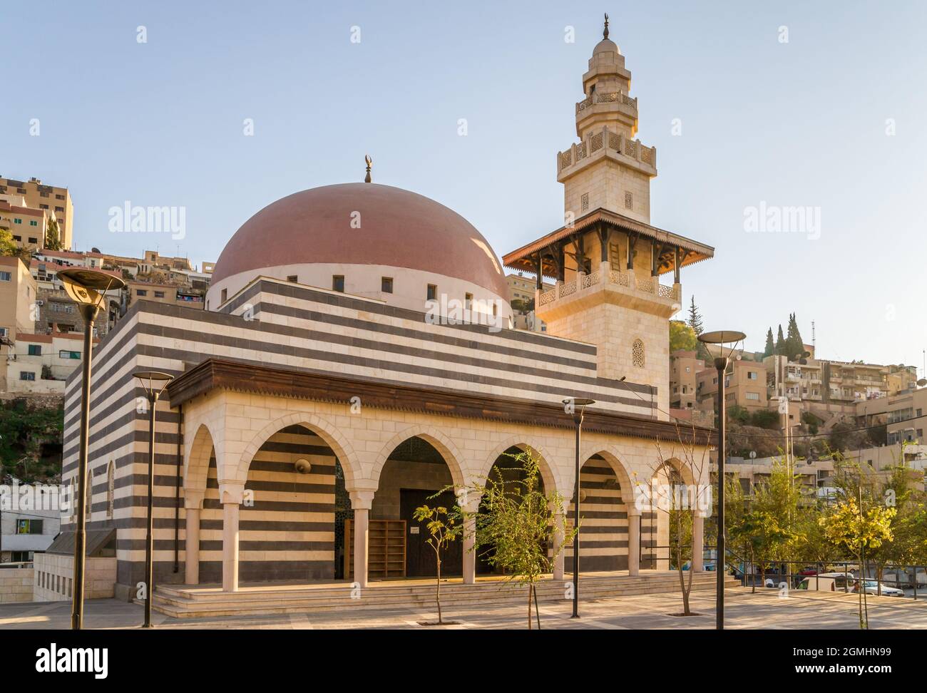 A modern mosque nearby the Roman Theatre in Amman Downtown Stock Photo ...