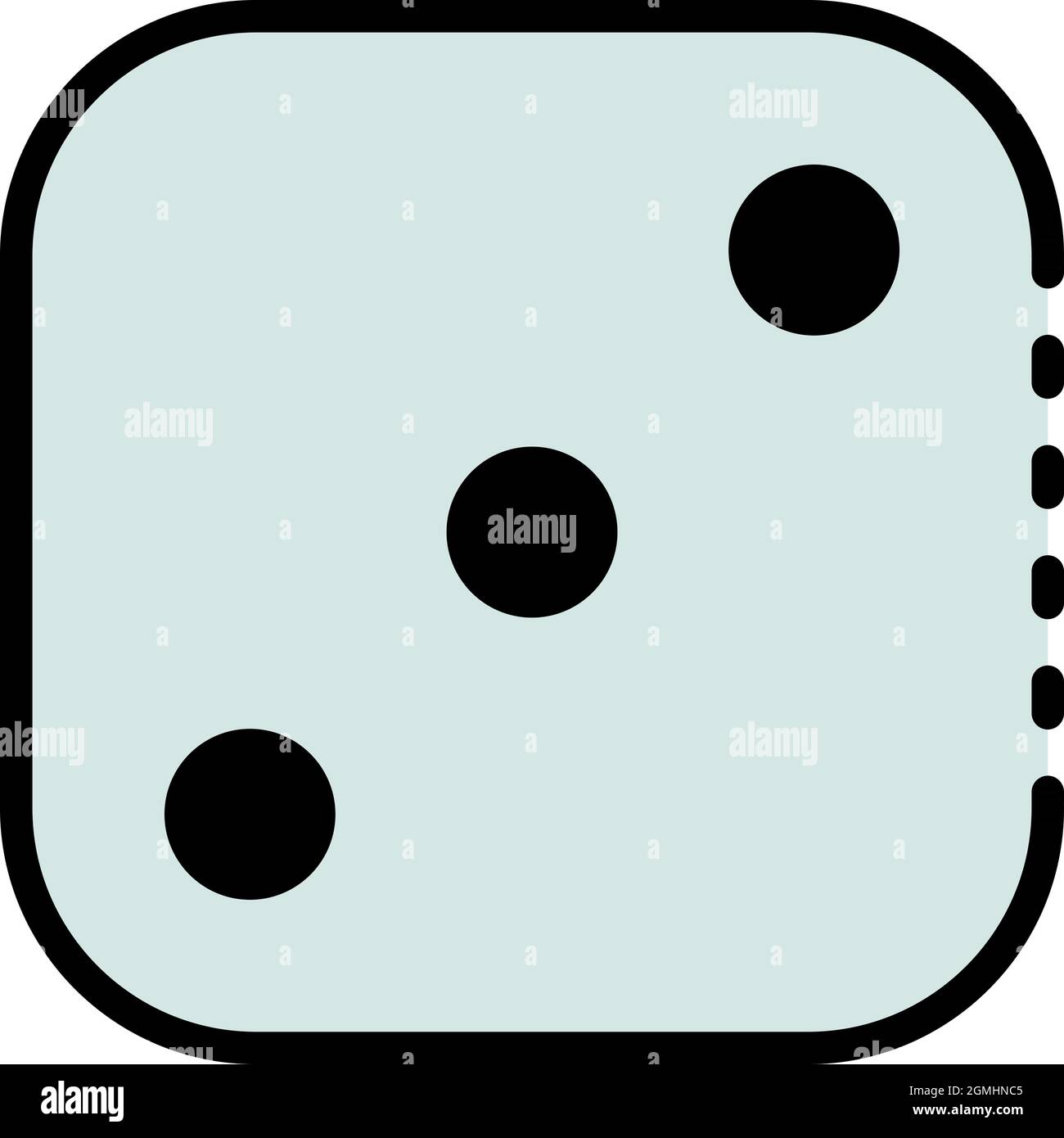 Three point dice icon. Outline three point dice vector icon color flat ...