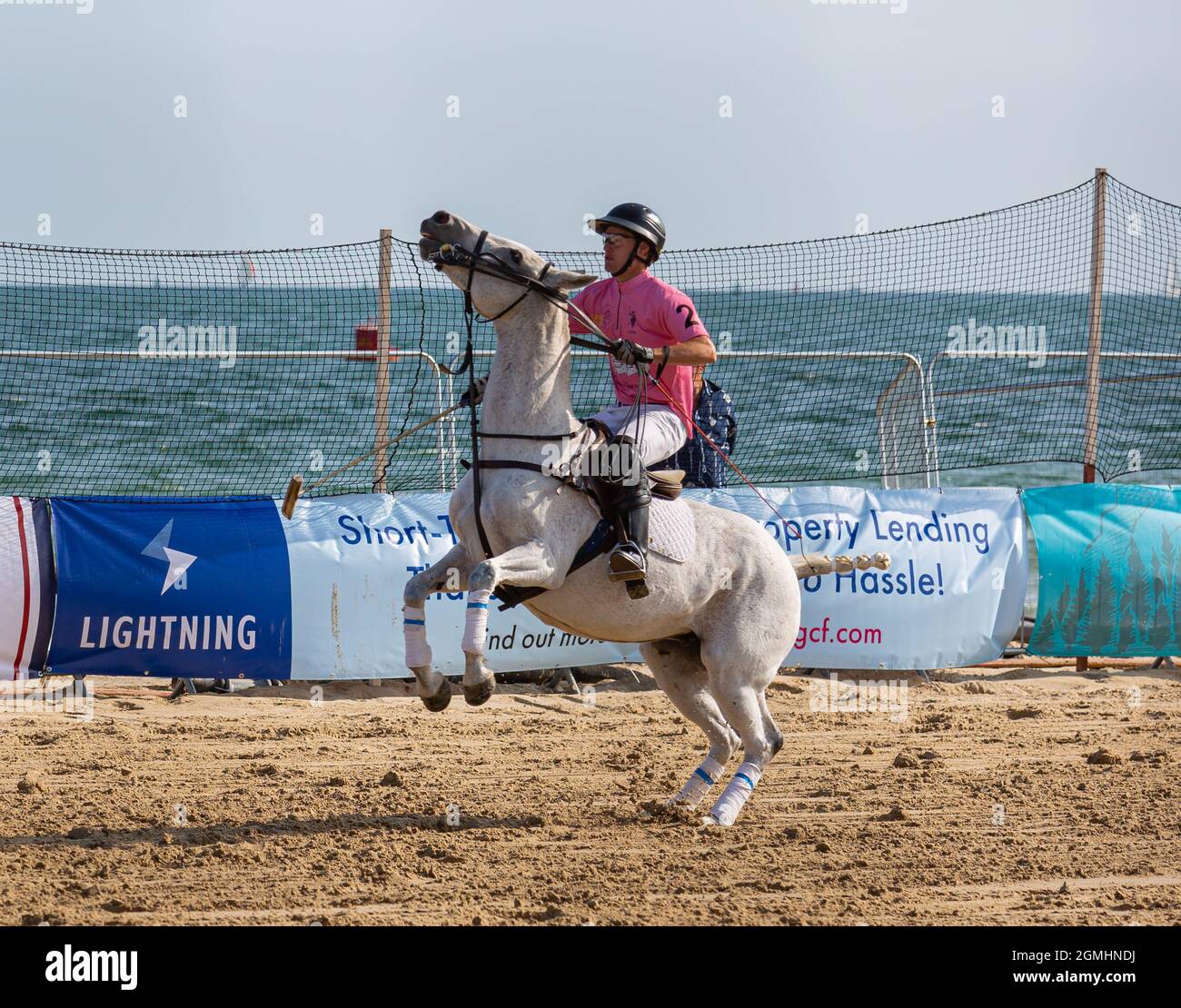 British Sand polo Event Held on Sandbanks Beach, Poole Dorset UK Stock ...