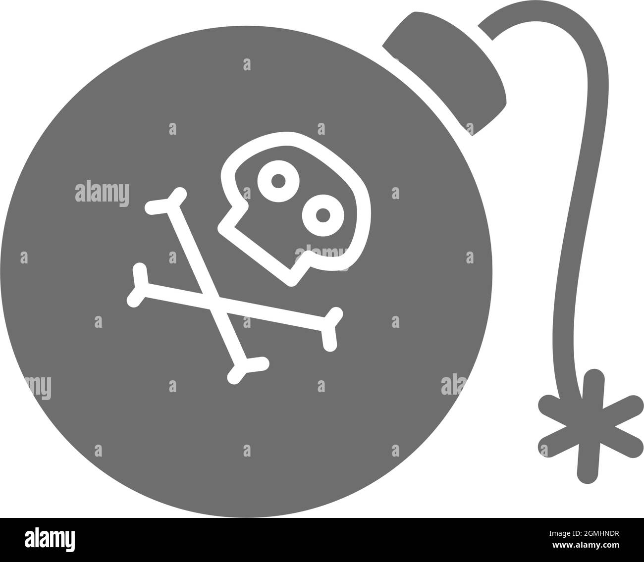 Pirate bomb, grenade, weapons grey icon. Isolated on white background ...