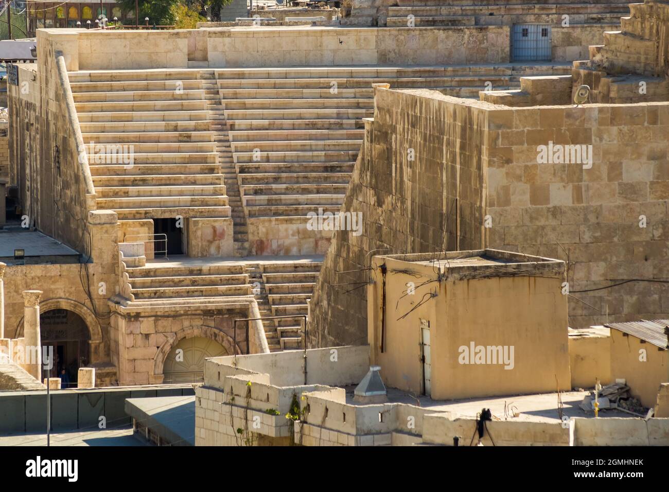 A half birds-eye view to the ancient Roman Theatre in Jordan's capital ...