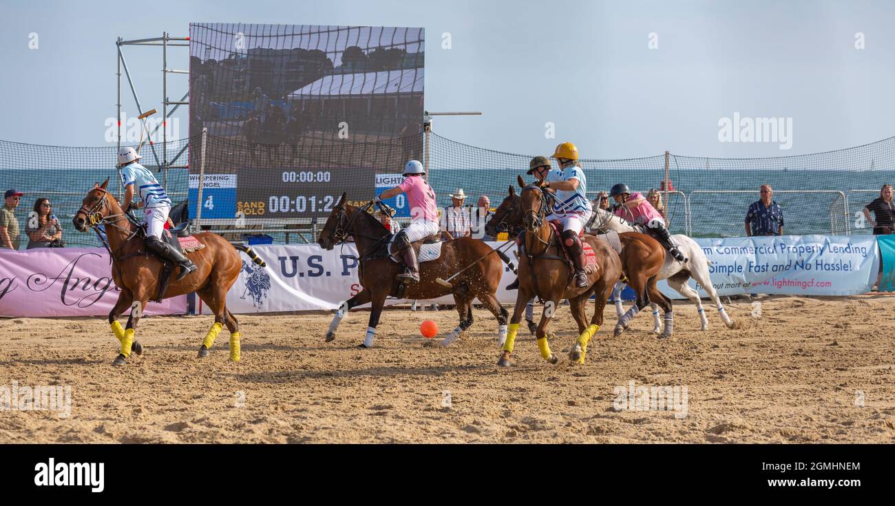 British Sand polo Event Held on Sandbanks Beach, Poole Dorset UK Stock ...