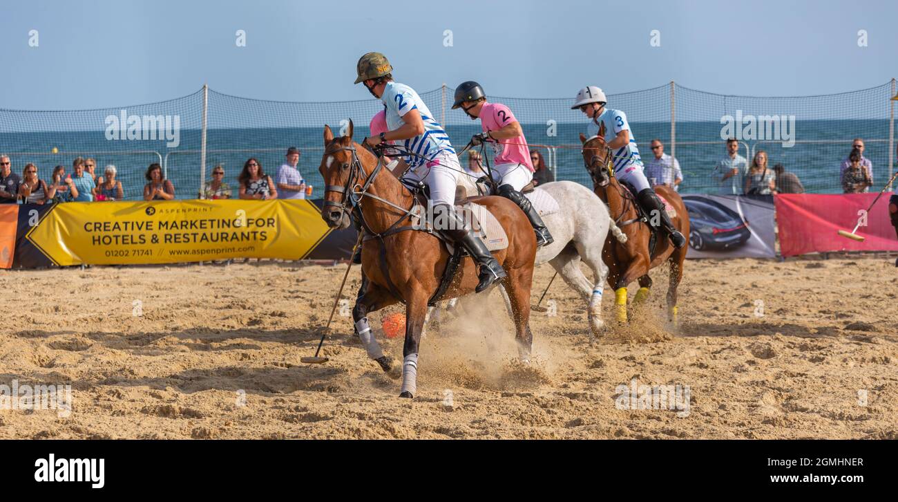British Sand polo Event Held on Sandbanks Beach, Poole Dorset UK Stock ...