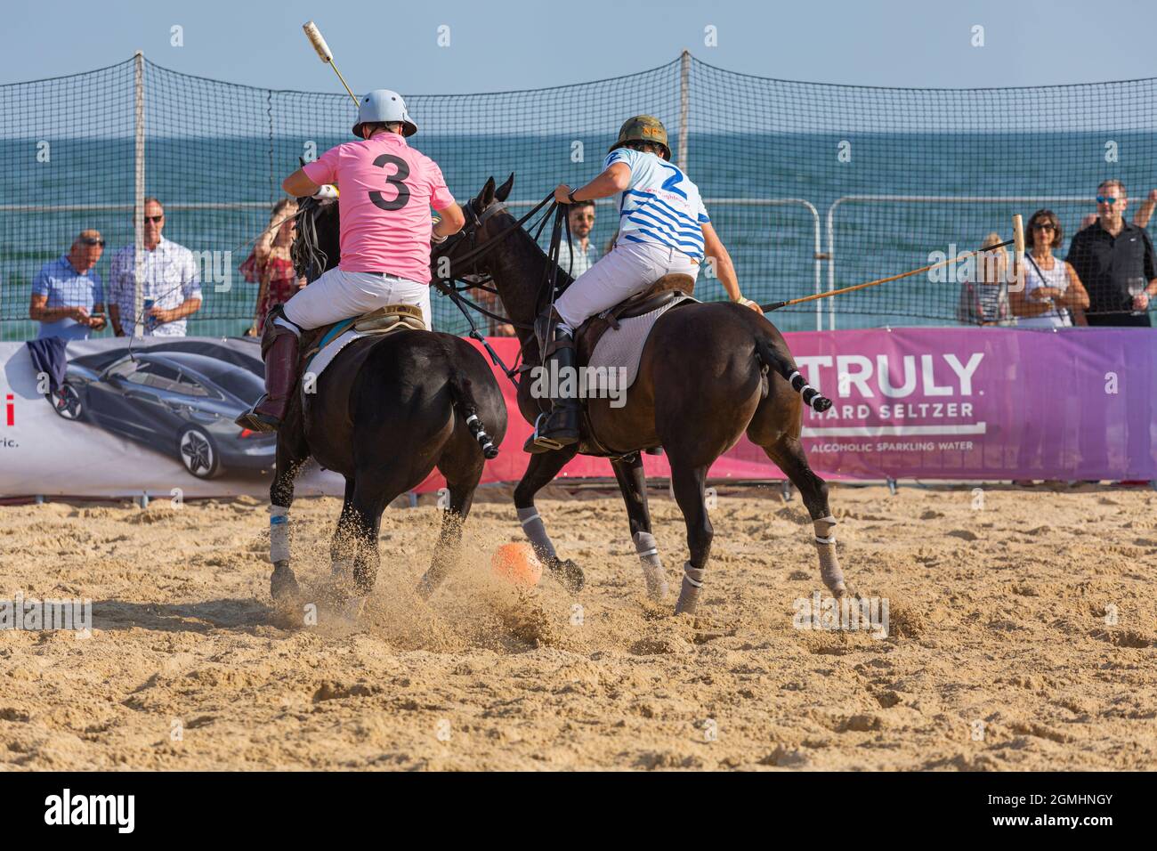British Sand polo Event Held on Sandbanks Beach, Poole Dorset UK Stock ...