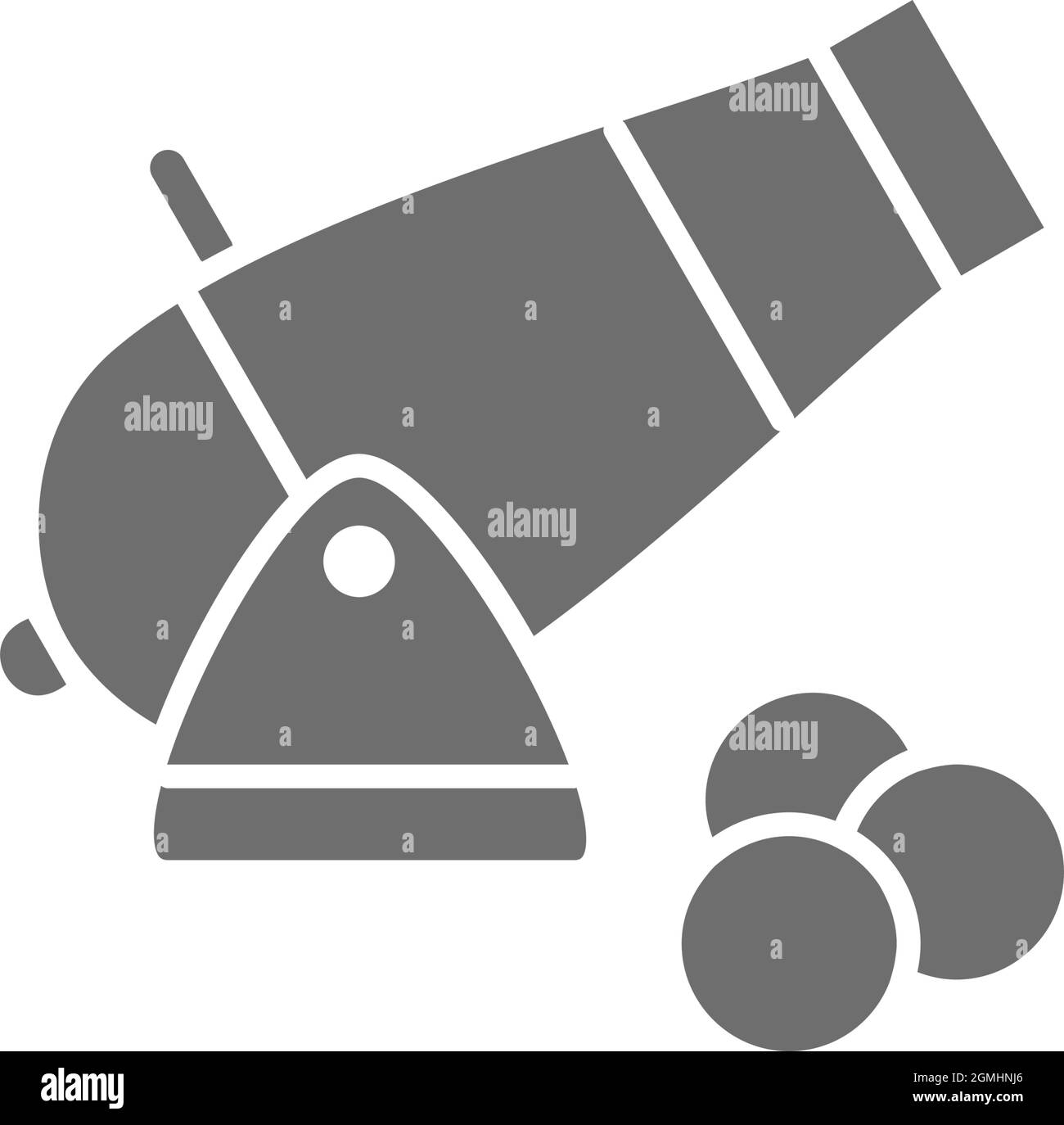 Cannon, artillery gun, antique weapon grey icon Stock Vector Image ...