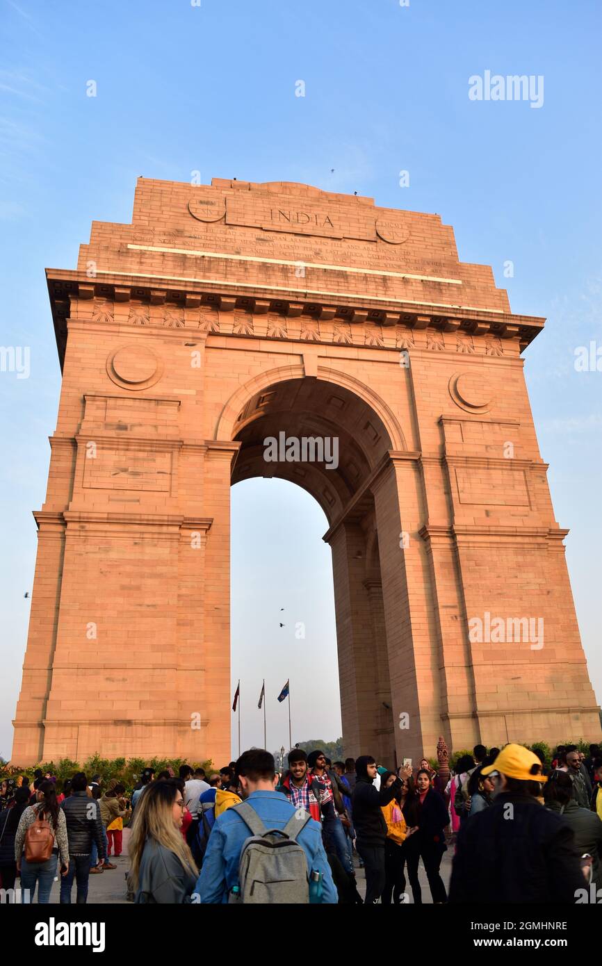 New Delhi, India, 12 January 2020:- crowd at India gate on Sunday ...