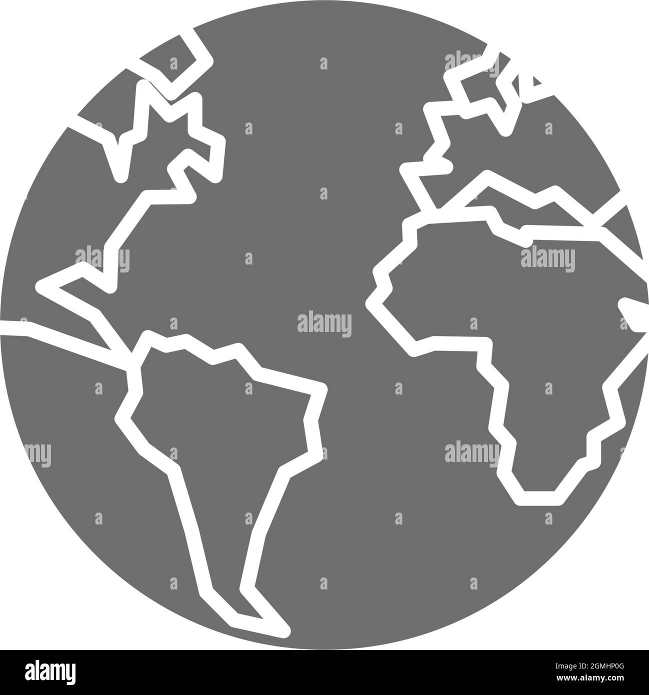 Earth, globe, planet grey icon. Isolated on white background Stock ...