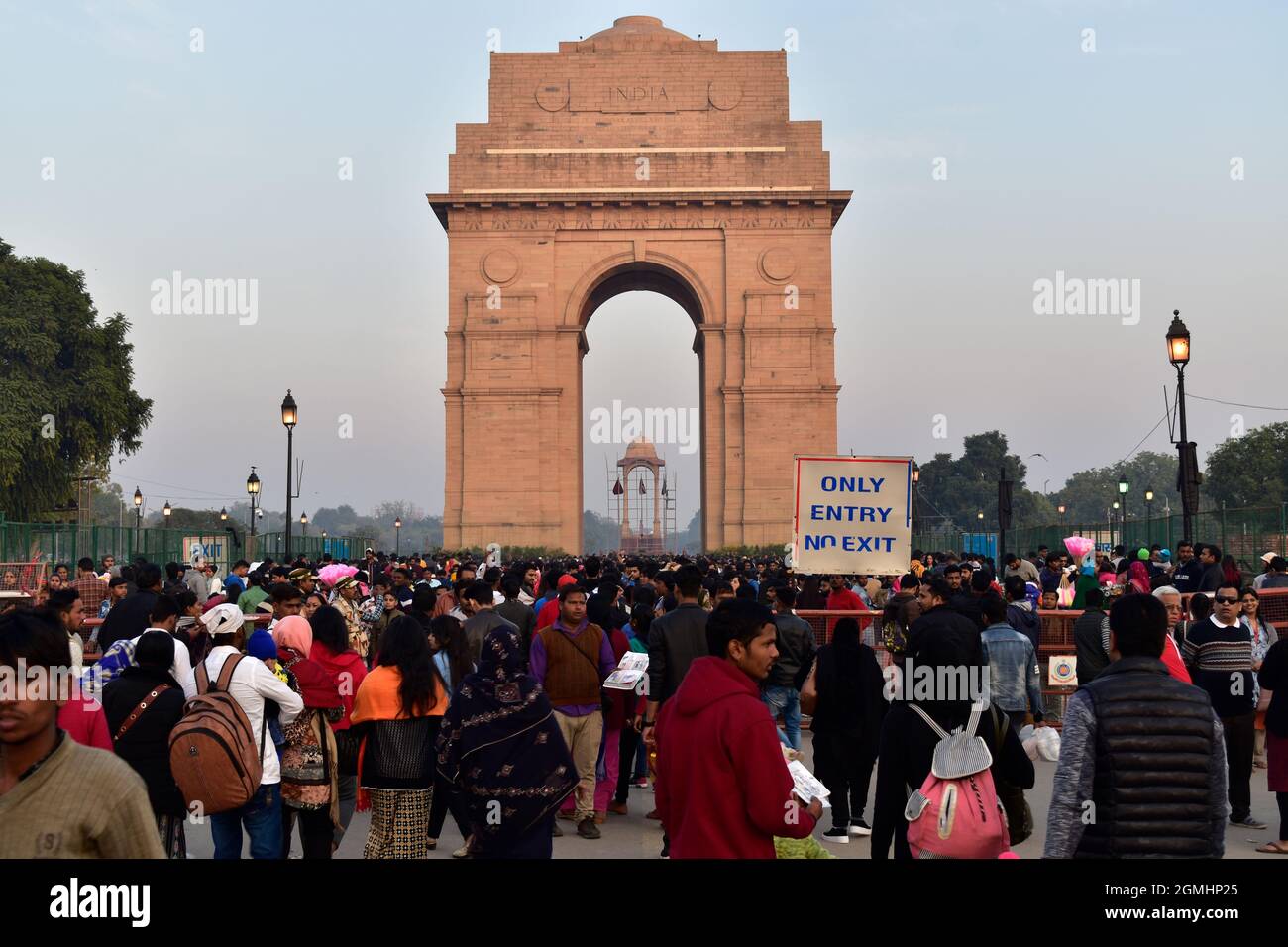 New Delhi, India, 12 January 2020:- crowd at India gate, new delhi ...
