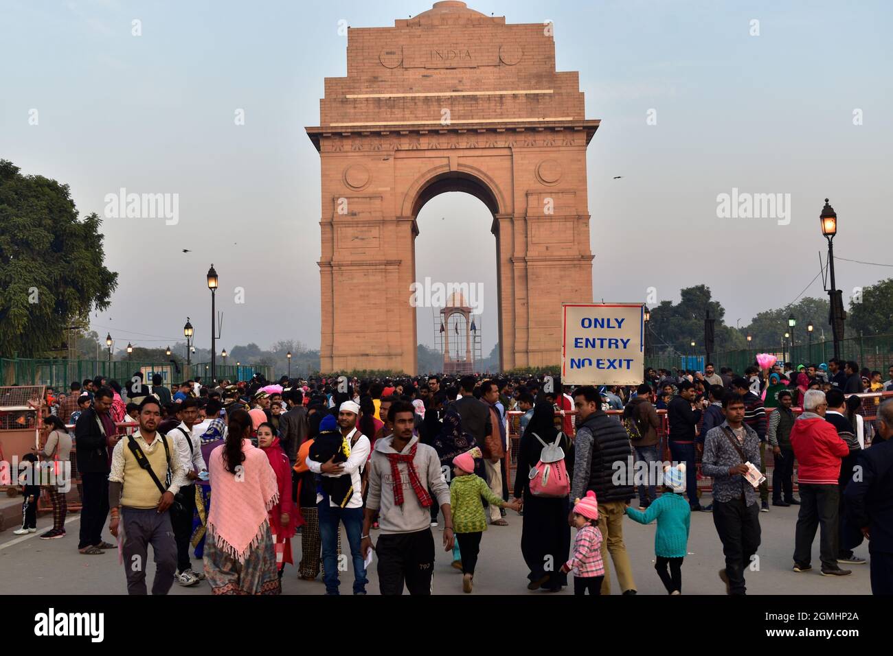 New Delhi, India, 12 January 2020:- crowd on India gate, favourite ...