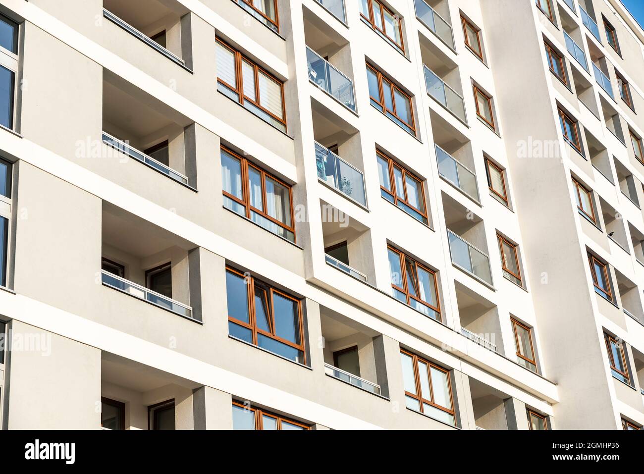 Facade of modern residential buildings in Warsaw, Poland Stock Photo ...