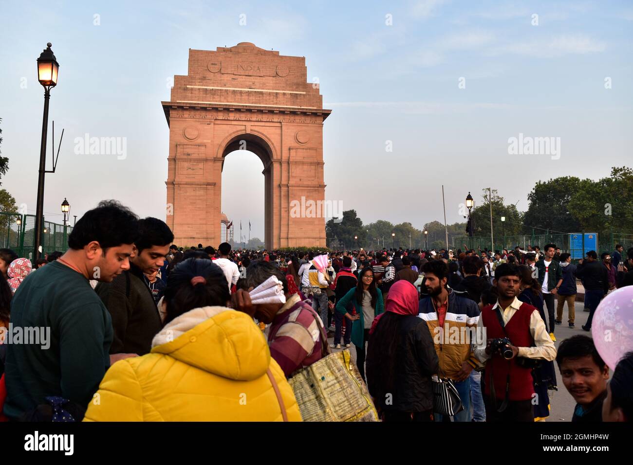 New Delhi, India, 12 January 2020:- people at India gate, most visited ...