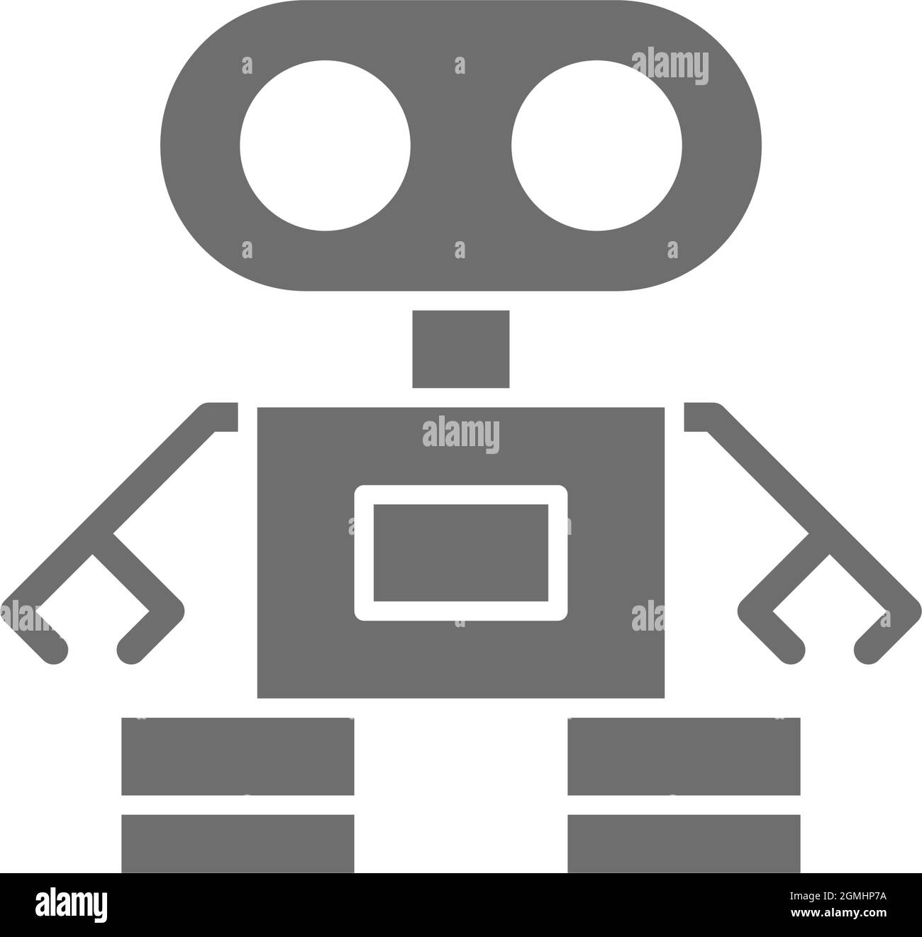 Robot grey icon. Isolated on white background Stock Vector Image & Art ...