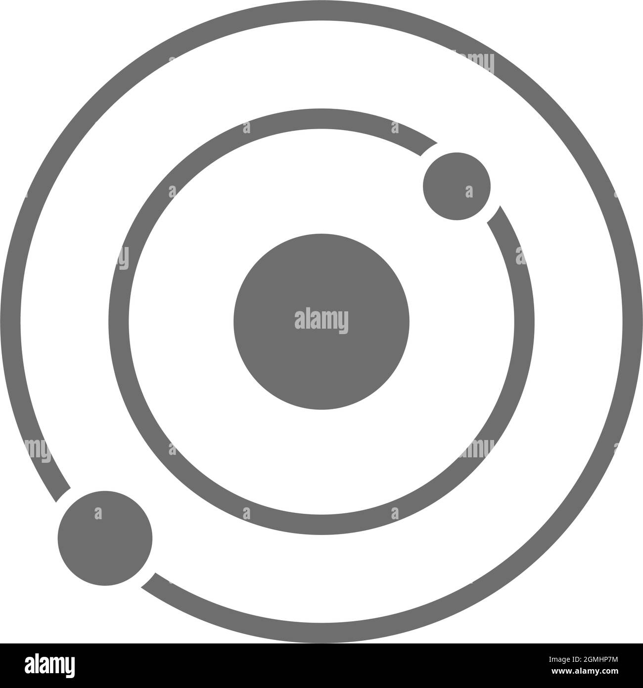 Solar system, galaxy grey icon. Isolated on white background Stock ...