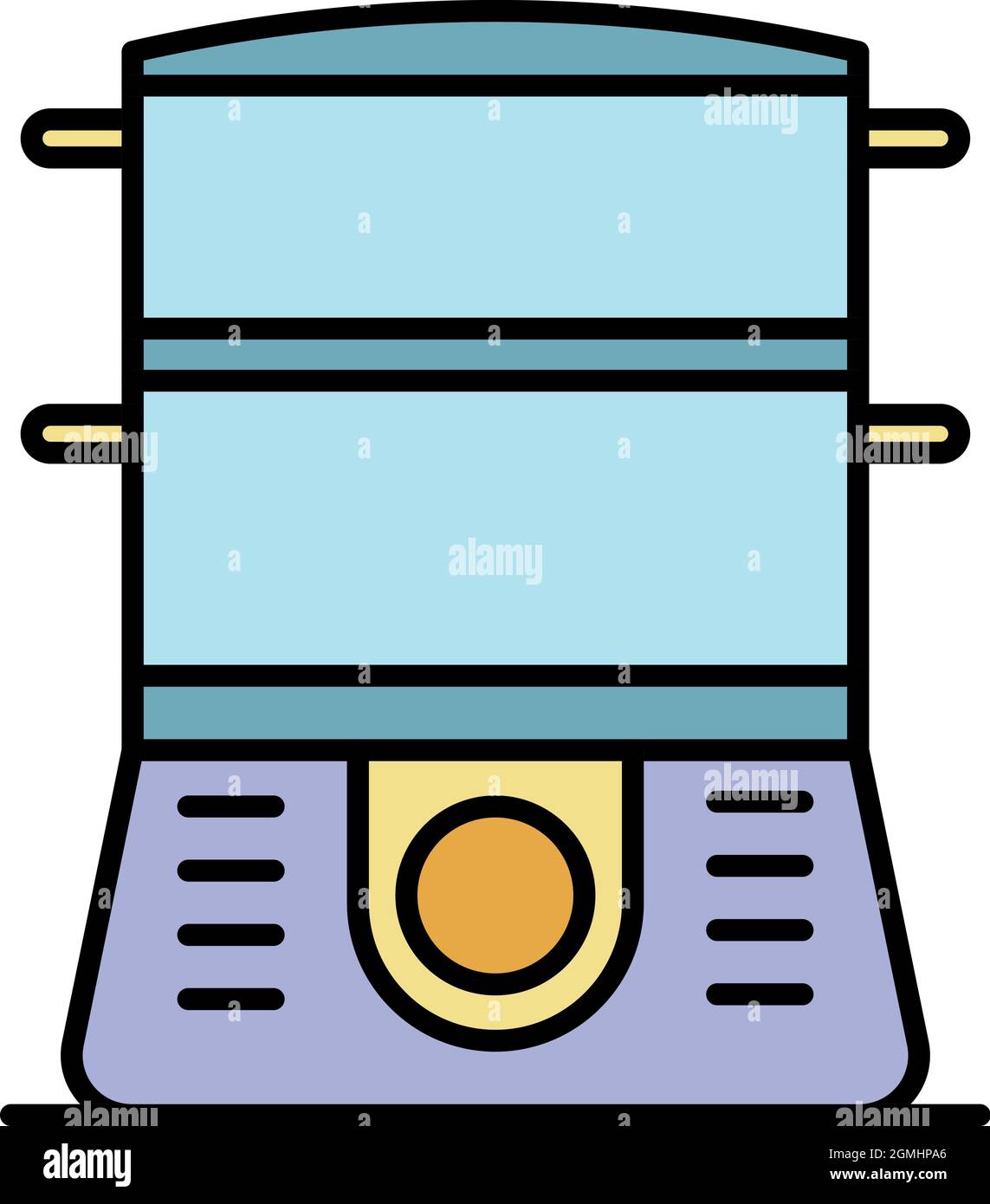 Cooker icon. Outline cooker vector icon color flat isolated Stock ...