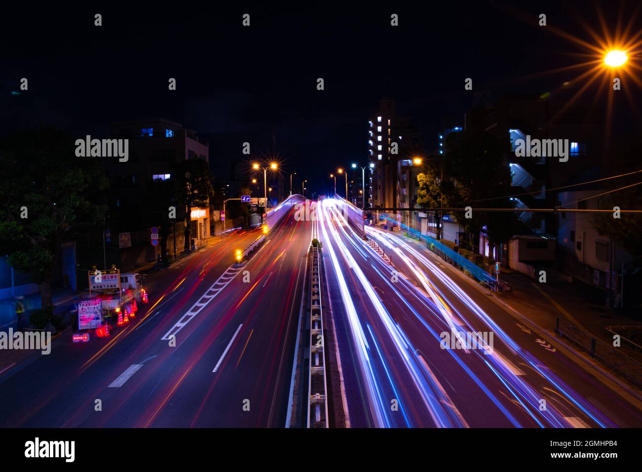 Night timelapse neon downtown street hi-res stock photography and ...
