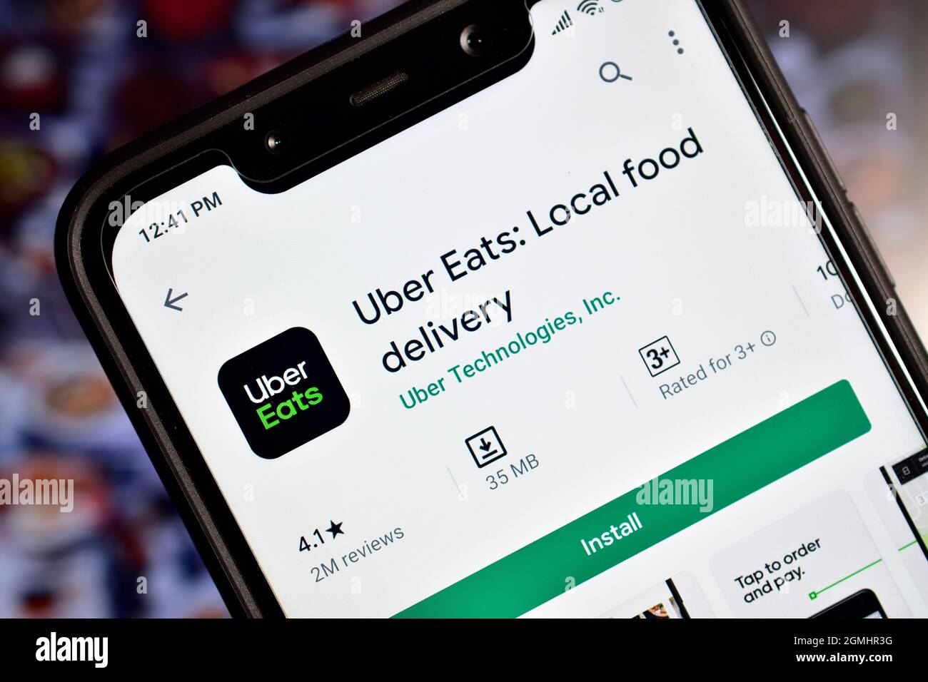 New Delhi, India, 16 January 2020:- Uber Eats Application on Smartphone ...