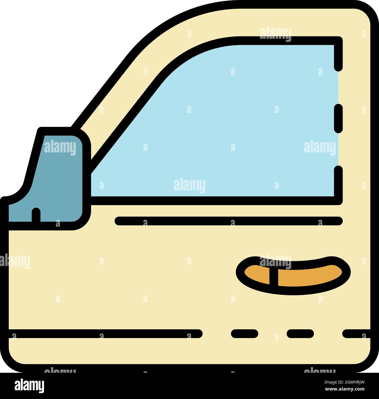 Car door icon. Outline car door vector icon color flat isolated Stock ...