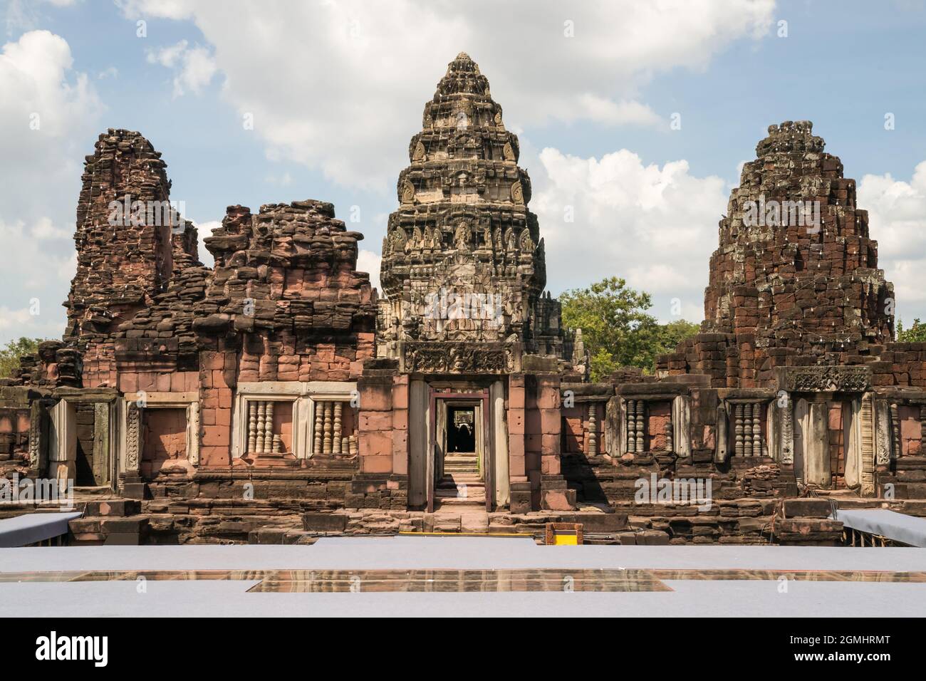 View of the historic Phimai Temple near Nakhon Ratchasima. The Khmer ...