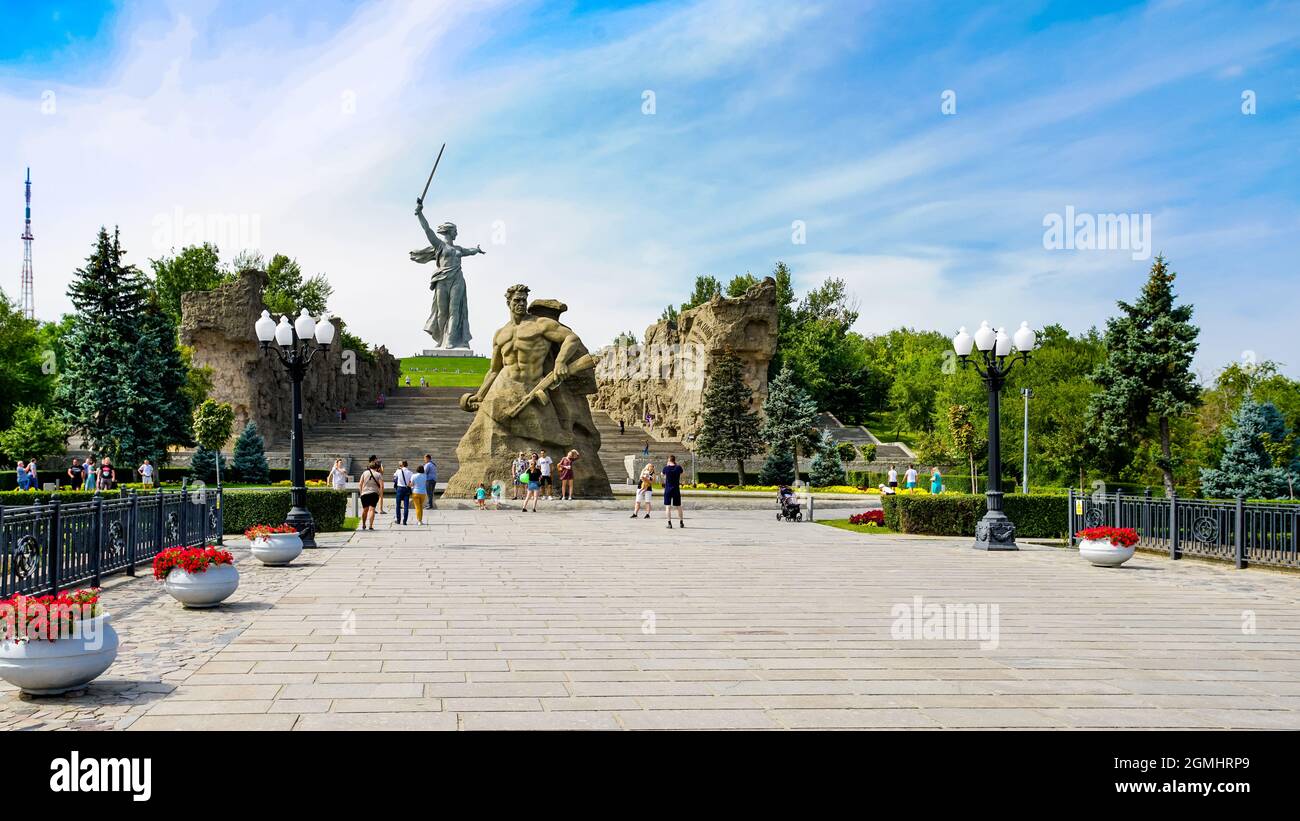 Russia, Volgograd - August 27, 2021: Sculpture Motherland Calls ...