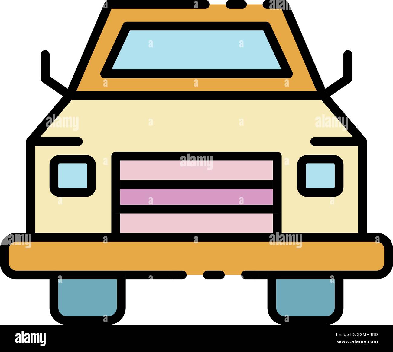 Pick up car icon. Outline pick up car vector icon color flat isolated ...