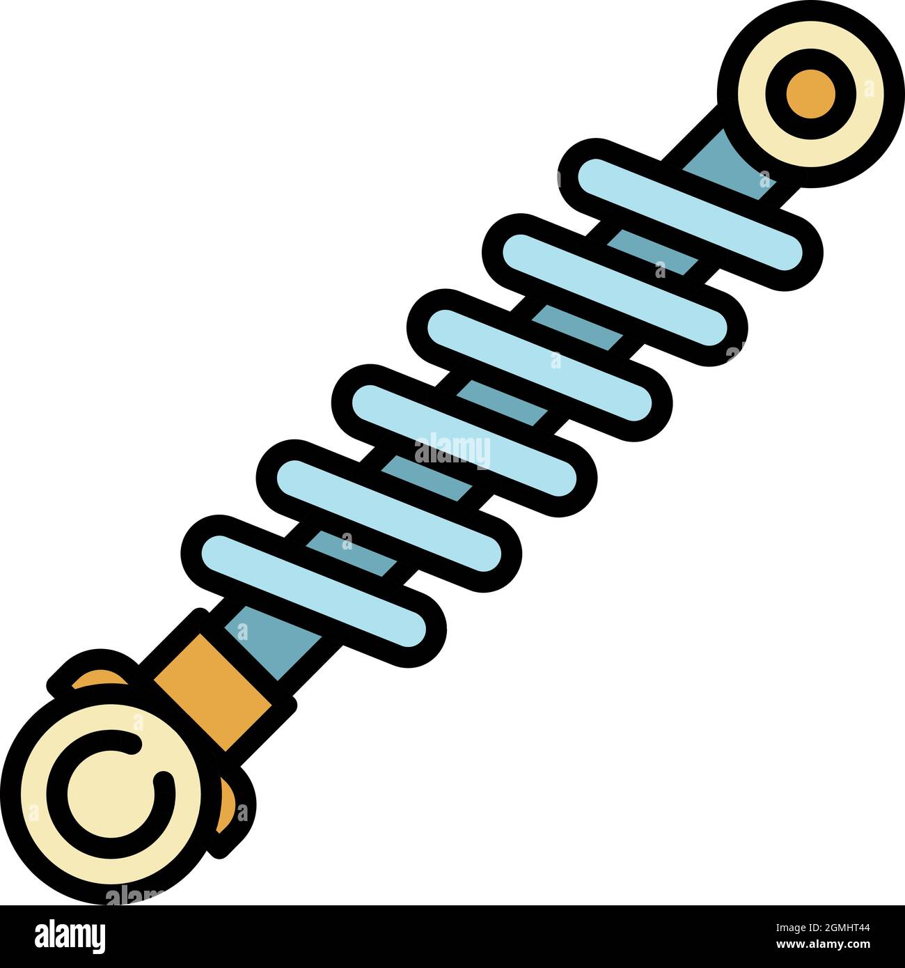 Car spring icon. Outline car spring vector icon color flat isolated ...